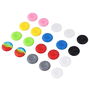 Socobeta Thumb Grip, Key Controller Cover 20pcs Joystick Case Replacement Anti-Slip Thumb Stick Controller Accessories Compatible with PS2 PS3