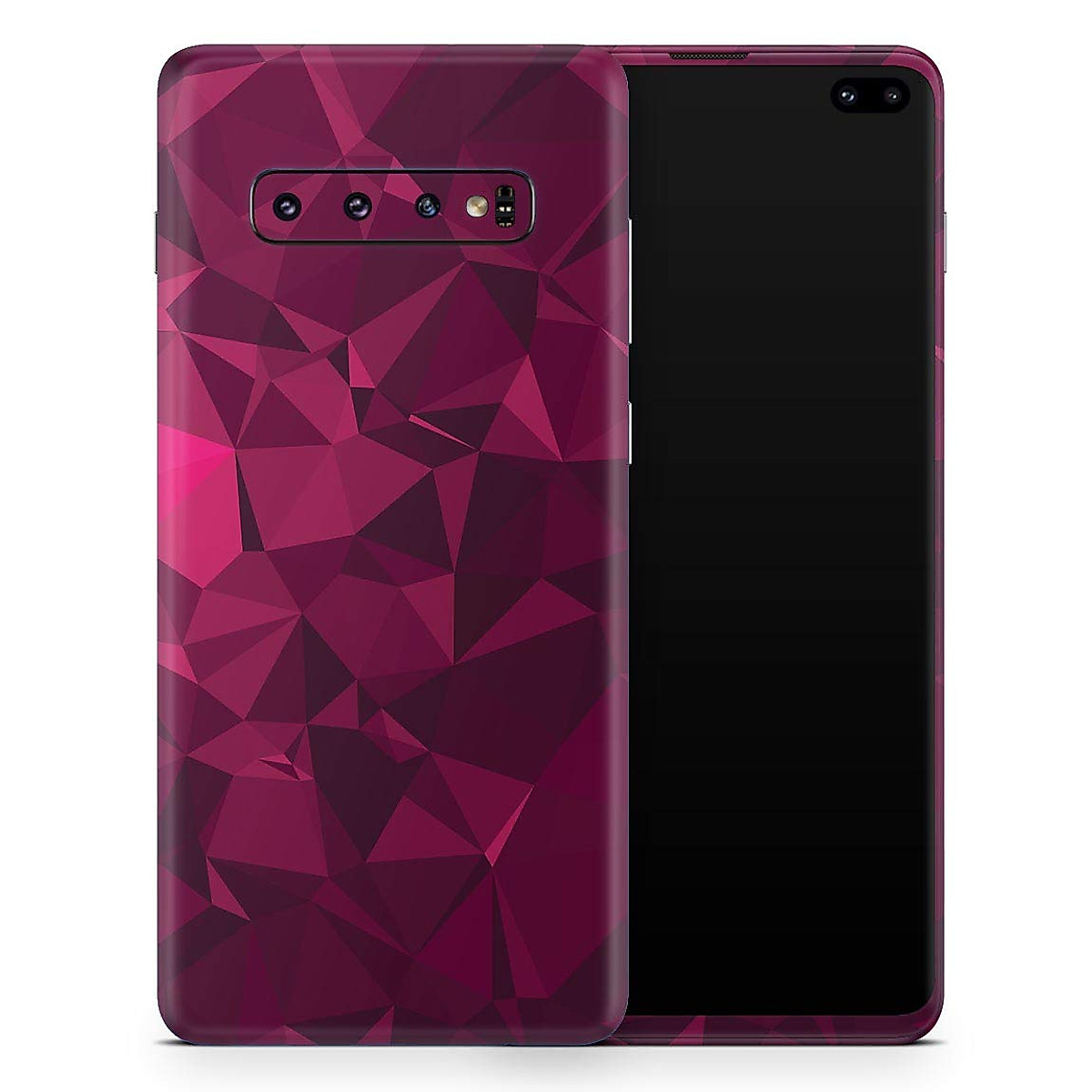 DesignSkinz Pink and Red Geometric Triangles Protective Vinyl Decal Wrap Skin Cover Compatible with The Samsung Galaxy S20 (Screen Trim & Back Glass Skin)