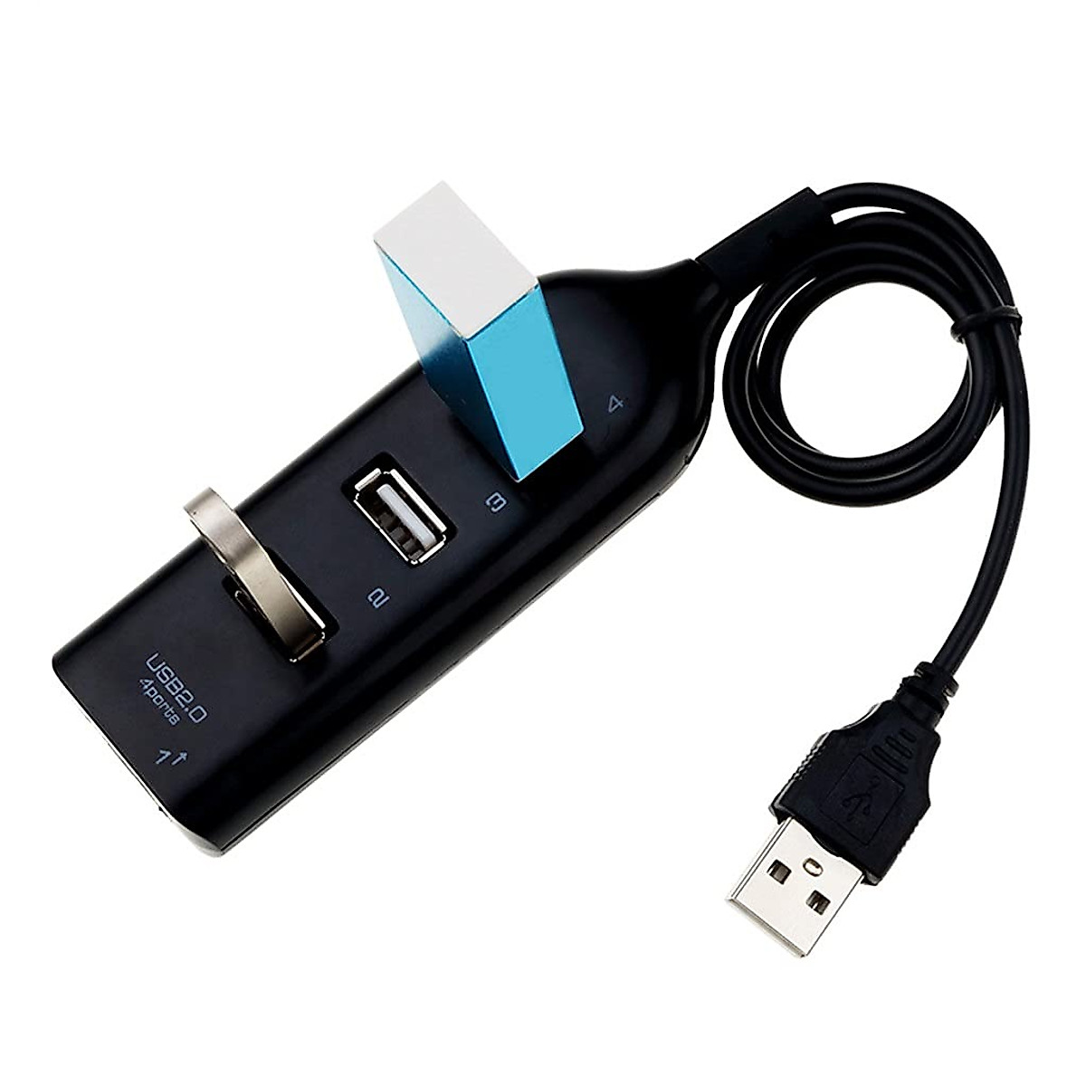 CUJUX Hi-Speed Hub Adapter USB Hub Mini USB 2.0 4-Port Splitter for PC Laptop Notebook Receiver Computer Peripherals Accessories (Color : White)