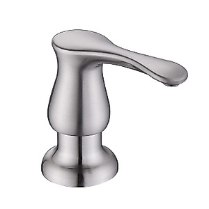 Soap Dispenser for Kitchen Sink Brushed Nickel,ICREEH Built-in and Refill from Top Design,Metal Hand Soap & Dish Soap Pump