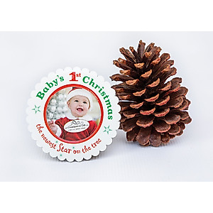 The Grandparent Gift Ceramic Photo Ornament, Baby's First Christmas