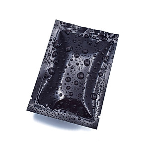 QQ Studio Multi Color Glossy Food Safe Confectionery Dessert SlickSeal™ Flat Bag with Tear Notch (100 Black, 2.75" x 4")