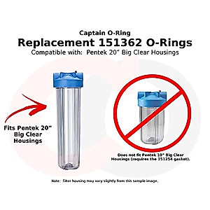 Captain O-Ring - Replacement for Pentek 151362 Oring Compatible with Big Clear Water Filter Housing Buna-N O-Rings (3 Pack)