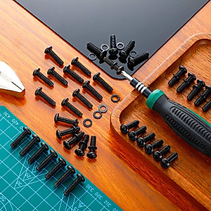 50 Sets Standard Size 10/32 Rack Screws with Washers Black Rack Mount Screws Rack Server Screws and Clip Nuts for Routers Cabinet Installation Enclosure, 3/4 Inch