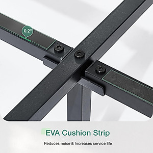 Novilla Queen Bed Frame with Headboard - 14 Inch Modern Matte Black Metal Platform Bed Frame Heavy Duty Slats Support, No Box Spring Needed, Noise-Free