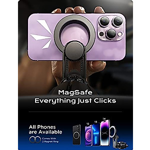 LISEN Fits MagSafe Car Mount for iPhone Holder [20 Strongest Magnets] Magnetic Phone Holder for Car Vent Car Accessories Cell Phone Holder Mount for iPhone 14 13 12 Pro Max Mini Plus MagSafe Case