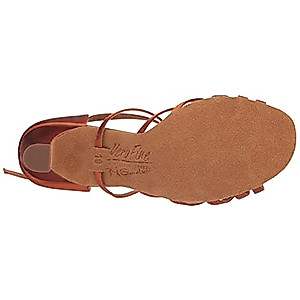 Very Fine Elektra Women's Ballroom Salsa Tango Latin Dance Shoes Copper Tan Satin 2.5" Spool Heel US 8 M