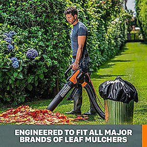 Toro 51621 UltraPlus Leaf Blower Vacuum, Variable-Speed (up to 250 mph) with Metal Impeller, 12 amp,Red & Worx LeafPro Universal Leaf Collection System for All Major Blower/Vac Brands - WA4058