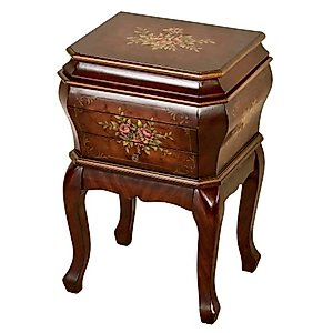 Touch of Class Joyas Jewelry Cabinet Storage Natural Cherry | Victorian Style Accent Furniture for Bedroom, Living Room, Office | Painted by Hand