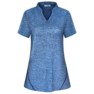 Vldnery Plus Size Athletic Tops for Women Golf Polo Shirts Moisture Wicking Workout Yoga Tshirt Tennis 2XL