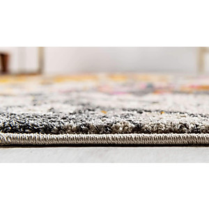 Unique Loom Aurora Collection Over-Dyed, Abstract, Botanical Southwestern, Transitional Area Rug, 2' 0" x 3' 0", Beige/Gray