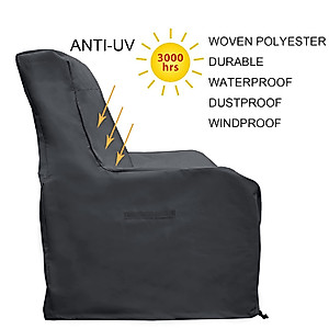 Skypatio Patio Chair Cover Waterproof, Outdoor Furniture Storage Cover for All Weather Protection (Black)