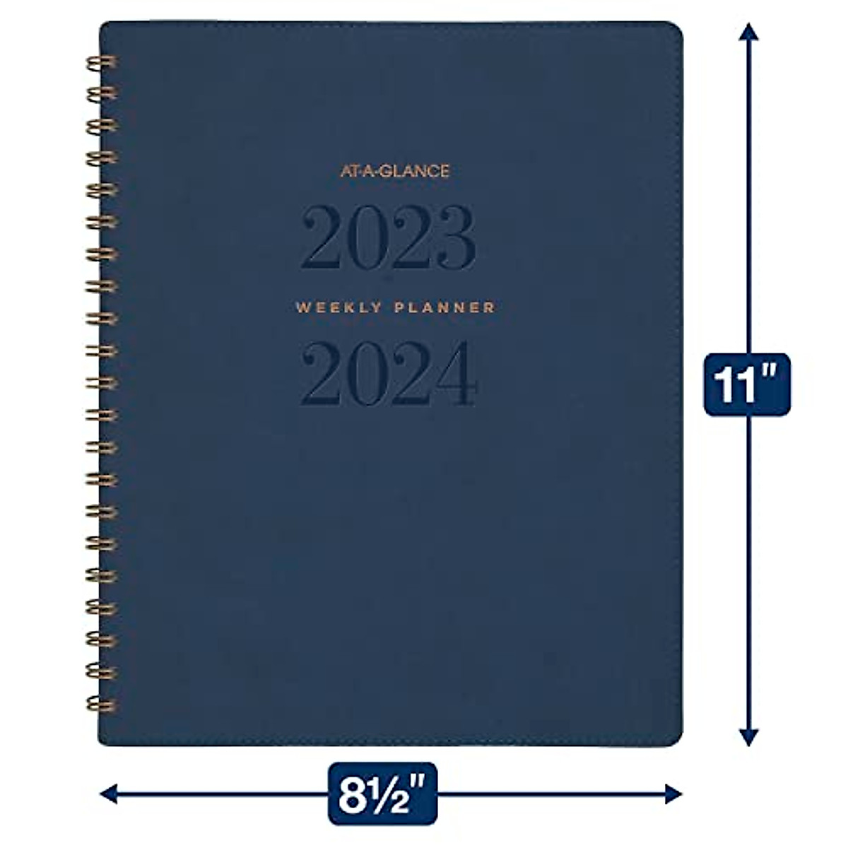 AT-A-GLANCE 2023-2024 Planner, Weekly & Monthly Academic, 8-1/2" x 11", Large, Signature Collection, Navy (YP905A20)