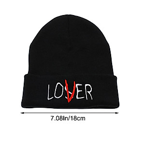 jiaozhen Cuffed Beanie Hats for Women, Knitted beanieie - Unisex Embroidery Skull Cap, Warm Hats,Lightweight Beanies Black