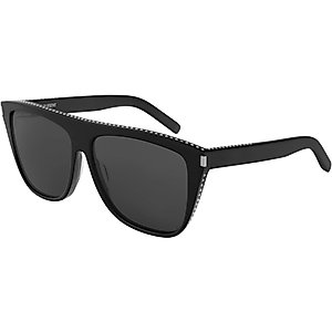 Saint Laurent SL 1 Shiny Black/Silver Studs/Solid Grey One Size