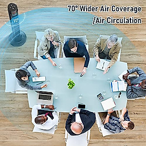 Soundelity 36" Oscillating Tower Fan with Remote, 70° Oscillating Fan with 3 Speeds, 15 Timer and Portable Floor Bladeless Fan for Bedroom and Home Office Use (Black)