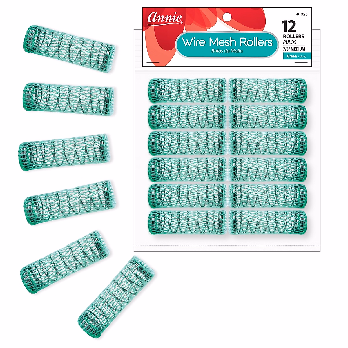 Annie 7/8" Wire Mesh Hair Rollers - 12 Pcs.