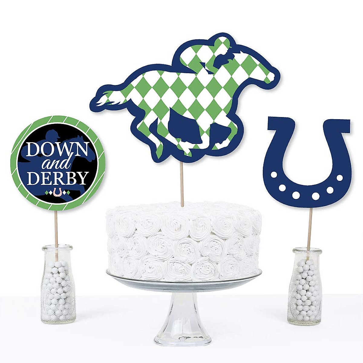 Big Dot of Happiness Kentucky Horse Derby - Race Party Centerpiece Sticks - Table Toppers - Set of 15