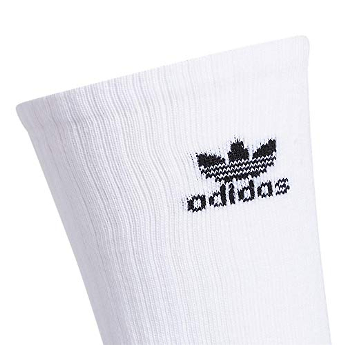 adidas Originals Trefoil Crew Socks (6-Pair), White/Black, Large