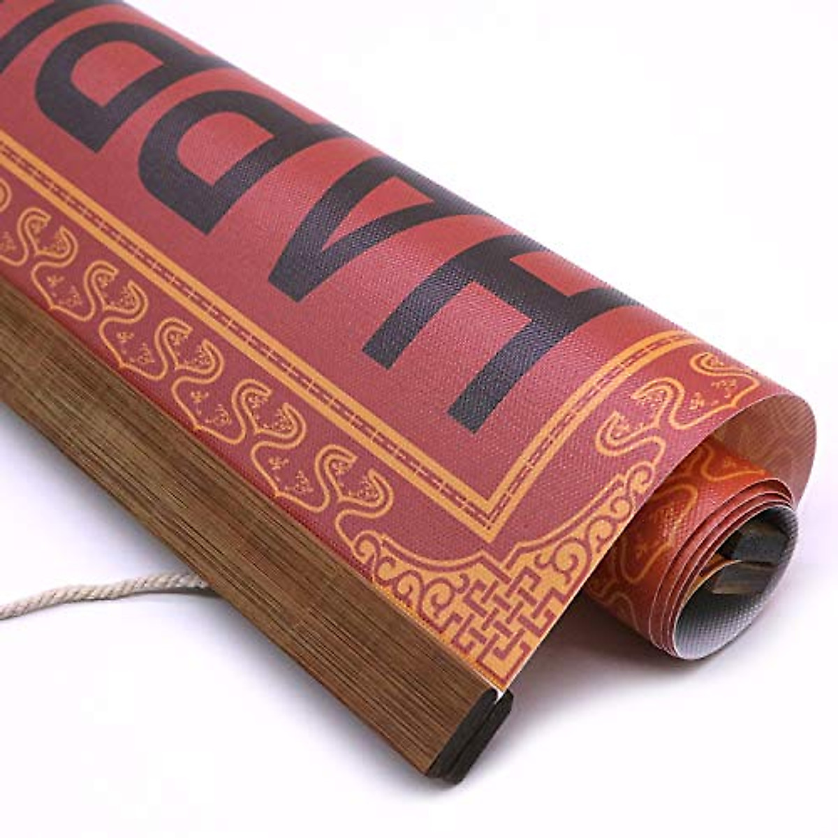 Buddha Wall Art Zen Decor Printed on Canvas with Scroll Wood Frame Hanger Poster Happiness Quote Motivational Home Decor Hanging Painting 15.7 x 27 inch… (buddha happiness)