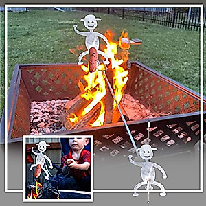 Monoc, Steel Hot DogMarshmallow Roasters - Funny Women Men Shaped Stainless Steel Camp Fire Roasting Stick - Funny Metal Craft Skewer Stick - Barbecue Forks for Bonfire Campfire and Grill (C)