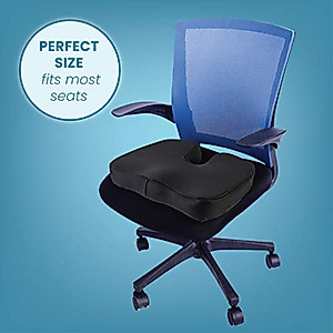 Healthy Spirit Gel Enhanced Seat Cushion | | Memory Foam and Gel Seat Cushion Office Chair Car Seat Cushion Coccyx, Black