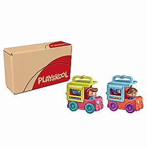 Playskool Fold 'n Roll Trucks Activity Toy Bundle of 2 Vehicles for Toddlers 12 Months and Up, Food and Ice Cream Truck Themes with 1 of Each (Amazon Exclusive)