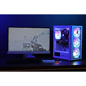 ViprTech.com Icefall Gaming PC Desktop Computer - AMD Ryzen 5 (12-LCore), RTX 2060 Super 8GB, 16GB DDR4 RAM, 128GB NVMe SSD, 1TB HDD, VR-Ready, Streaming, Editing, RGB, WiFi, Warranty