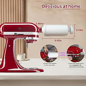 VTVTKK Shave Ice Attachment for Kitchenaid，Shaved Ice Attachment for Kitchenaid Mixer，Ice Shaver,Shave Ice Attachment,Ice Shaver Attachment,Snow Cone Attachment/Maker, Machine/Mixer Not Included