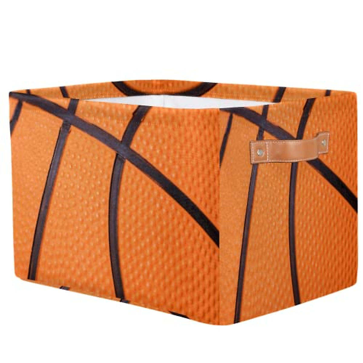 AUUXVA Basketball Texture Storage Bins Baskets Fabric Laundry Baskets, Sport Basketball Storage Cube Boxes Organizer Bag Bin for Toy Organizing Book Storage Shelves Nursery Closet