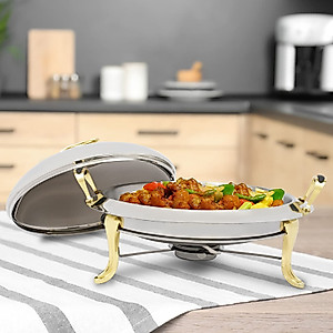Chafing Dish Chafer Cover Buffet Warmers Chaffing Server Set Chafer with a Capacity of 1.5L, Catering Dishes Set for Party Restaurants, Hotels, 11.02"*8.07"inch