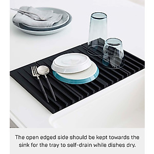 Yamazaki Home Tower Foldable Drainer Tray – Kitchen Dish Drying Mat