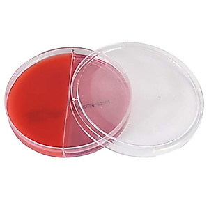 Blood Agar/MacConkey Biplate, (Blood/MAC), 15x100mm 2 Section Dish, Order by The Package of 10, by Hardy Diagnostics