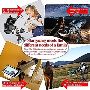 Telescope Electronic Eyepiece, 5 Inch HD Display CMOS Electronic Digital Telescope Camera 5MP with WiFi Remote Control for 1.25 Inches Astronomy Camera, Compatible with Android iOS
