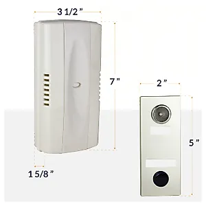 2-Note Mechanical Door Bell Chime and Door Button with Viewer, Silver