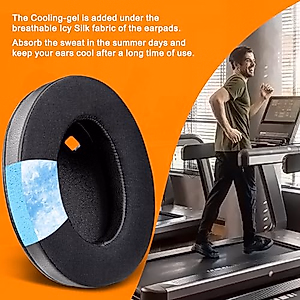 SOULWIT Cooling-Gel Earpads Replacement for Sony WH-1000XM4 (WH1000XM4) Headphones, Ear Pads Cushions with High-Density Noise Isolation Foam, Added Thickness, Without Affecting Sensor - Black