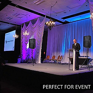 Pyle Universal Dual PA DJ Tripod 2 Speaker Stand Kit with Adjustable Height & Storage Bag Constructed with Heavy Duty Durable Steel & Lightweight for Easy Mobility Safety PIN Screw Locks PSTK107,Black