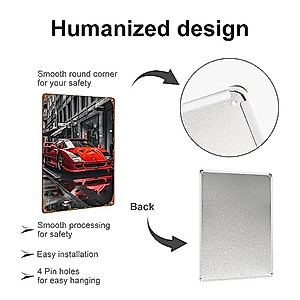 Ferrari F40 Posters Tin Signs Retro Metal Movie Tins for Bar Pub Home Cafes Wall Decor, 8X12 Inch (20X30 CM)