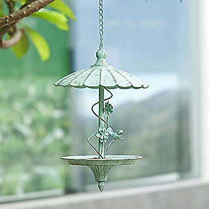 Bird Feeder Hanging Tray, Bird Feeders for Outdoors Hanging, Outdoor Hanging Metal Bird Feeder, Antique Umbrella Shape Bird Feeder, Metal Hanging Seed Tray for Garden Yard Decoration