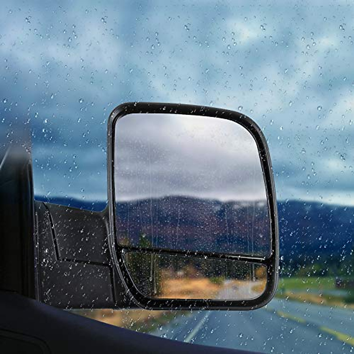 ECCPP Passenger Side Mirrors, Right Rear View Mirrors fit 2003-2013 For Ford E-150 E-250 2004-2013 For Ford E-350 E-450 Super Duty E-450 Econoline Black Manual Folding