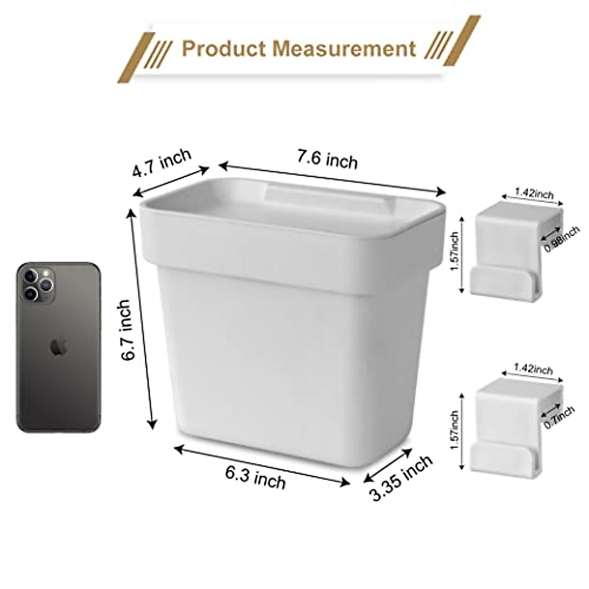 COZIMORE Small Trash Can,0.66 Gal/2.5L,Cabinet Trash Can,Kitchen Garbage Can Outside The Cabinet,Small Garbage Can with Lid,Food Waste Bin for Kitchen Gray