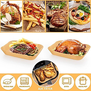 10 quart Rectangle Air Fryer Disposable Paper Liner (8 x 6 inches), 100PCS Food Grade Parchment Liners for Ninja DZ401, Ninja Foodi Dual Air Fryer XL