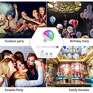 4Pack USB Mini Disco Ball Light, Sound Activated Party Lights DJ Strobe Light for Halloween toys Favors,Parties,Karaoke,Wedding,Birthday DJ Bar,Led Car USB Atmosphere Light (White)