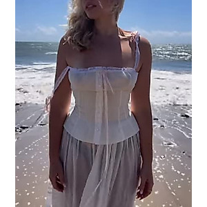 Women Y2k Square Neck Bustier Top Lace Patchwork Crop Camis Slim Fit Low Cut Camisole Vests Trendy Fairycore Tanks