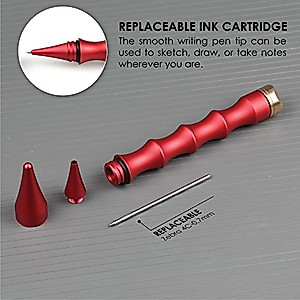 Ztylus Gadget Addix 3 in 1 RATTLE PEN: Black Ink Writing Pen, Fidget Spinner End Cap, Pressure Tip, Ergonomic Grip (Aluminium Red)