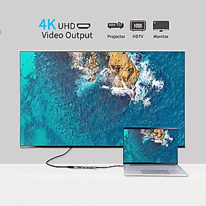 USB C Hub,MFun 6 in 1 USB C to HDMI Adapter with USB 3.0 Port,SD/Micro SD Card Reader,4K HDMI Compatible for USB C Laptops and Other Type C Devices