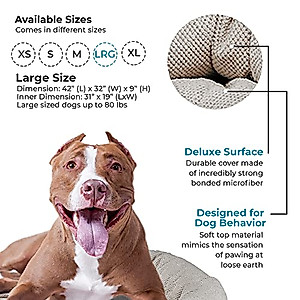 Bowsers Aspen Chenille Donut Bed for Dogs - Calming Dog Bed with Removable Tufted Cushion and Overstuffed Bolster Ring - with High Memory Polyester Fiber and Upholstery Grade Fabric - Large