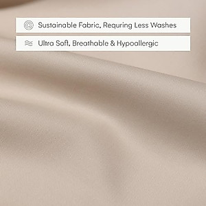 Silvon Anti-Acne Silver Infused Pillowcase - Woven with Pure Silver and Premium Breathable Supima Cotton - Ultra Soft (King, Sund/Beige)