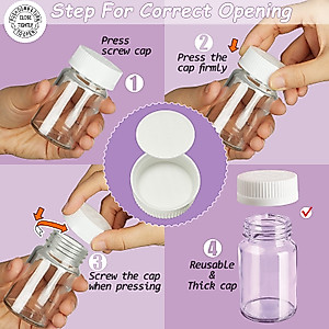 Syntic 16 Pack 2.5 Oz Wide Mouth Juice Shot Bottles with 16 Sealed Press Screw Caps & 8 Airtight Lids! Small Glass Ginger Shot Bottles for Oil, Ginger, Travel Bottle, Reusable and Dishwasher Safe