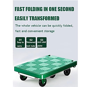 Folding Foldable Moving Warehouse Push Hand Truck Heavy Duty Platform Cart Dolly Transport Truck for Heavy Thing Moving (Blue)